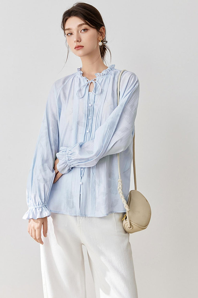French Bud Collar Blouse Shirt – UrbanSheek