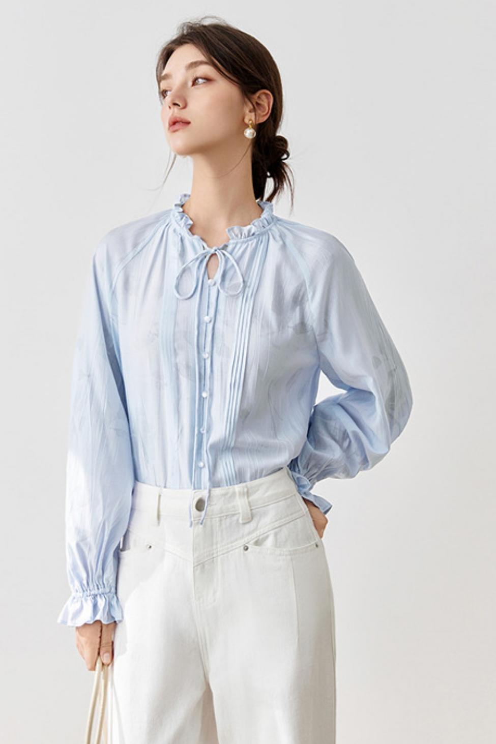 French Bud Collar Blouse Shirt – UrbanSheek