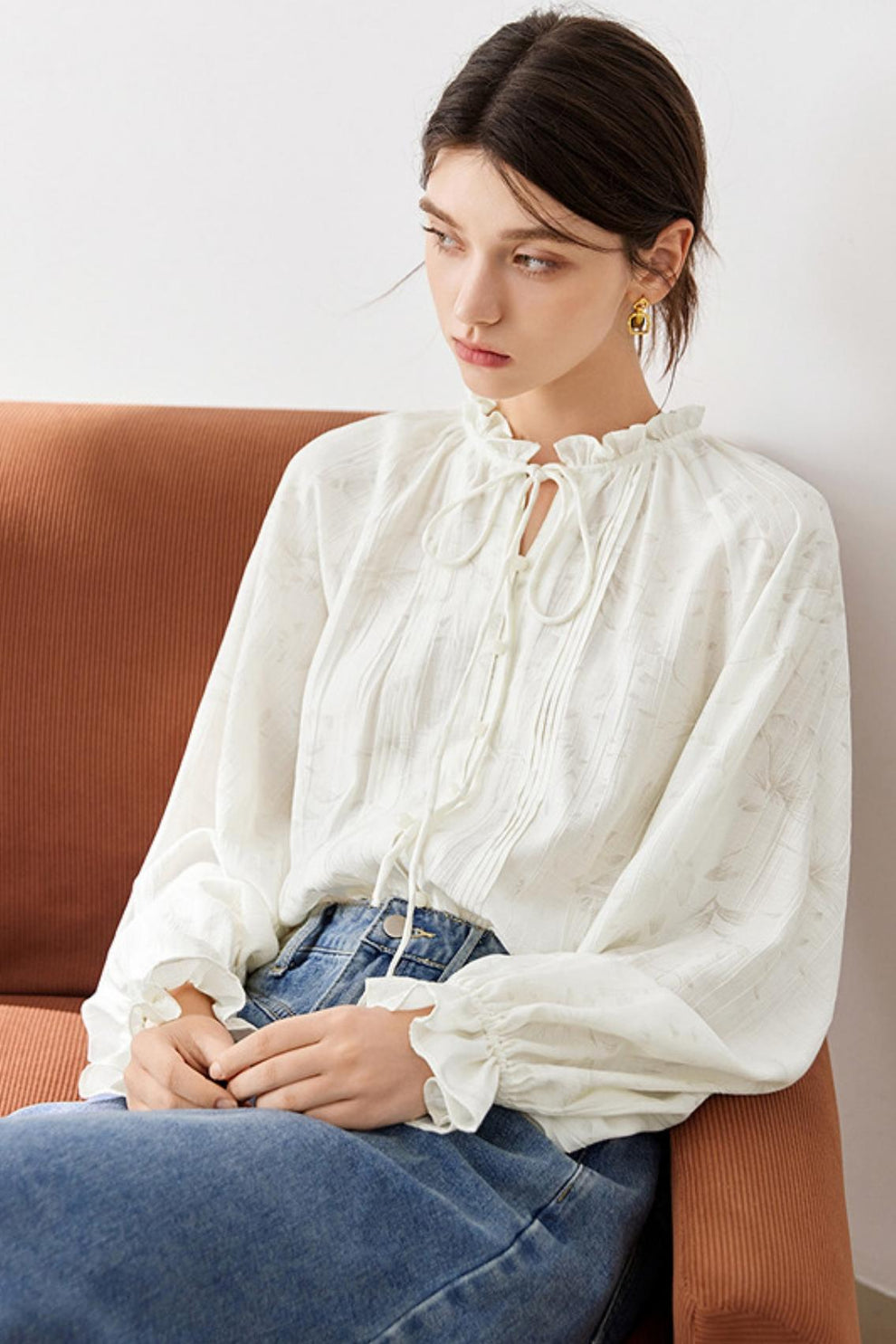 French Bud Collar Blouse Shirt – UrbanSheek