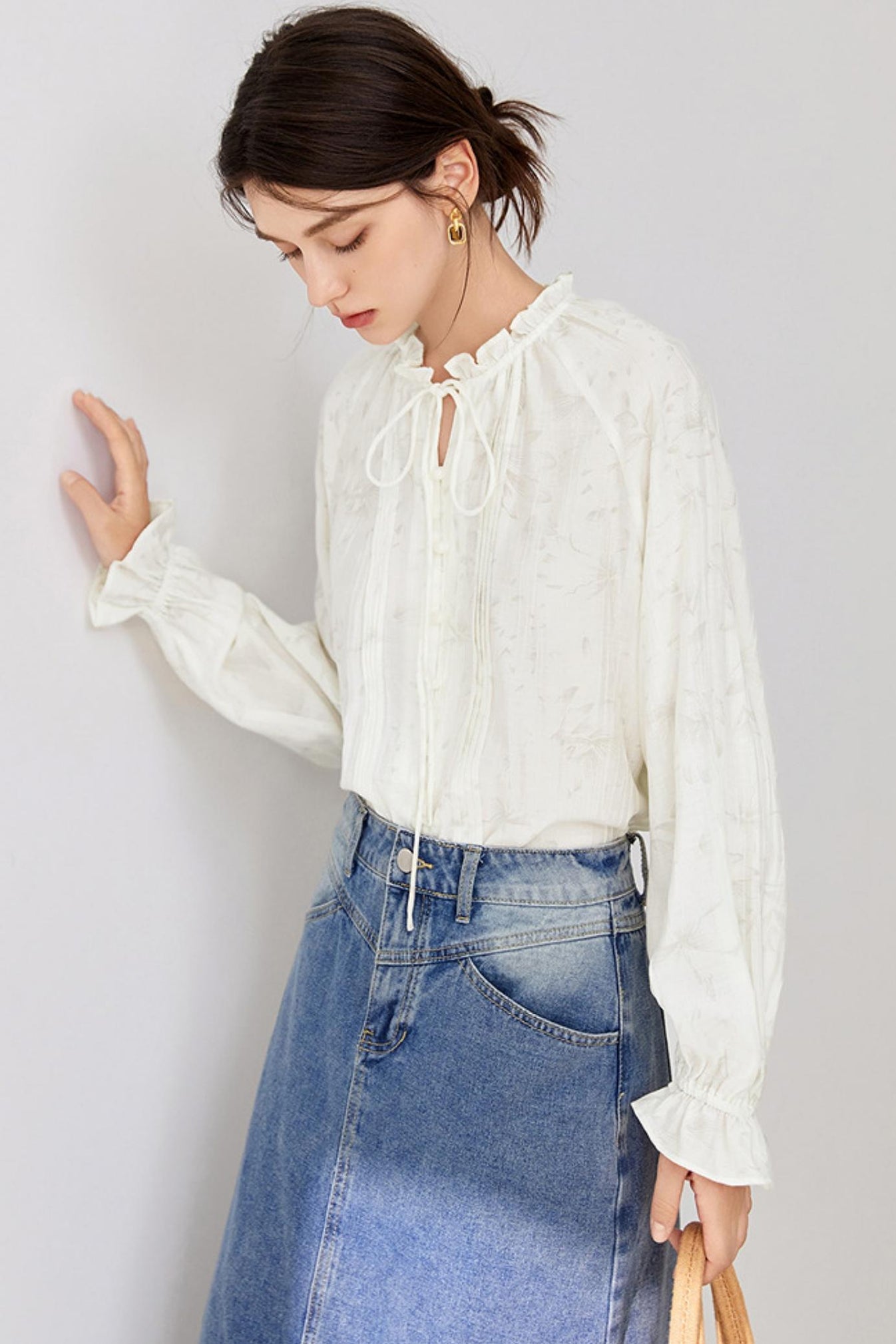 French Bud Collar Blouse Shirt – UrbanSheek