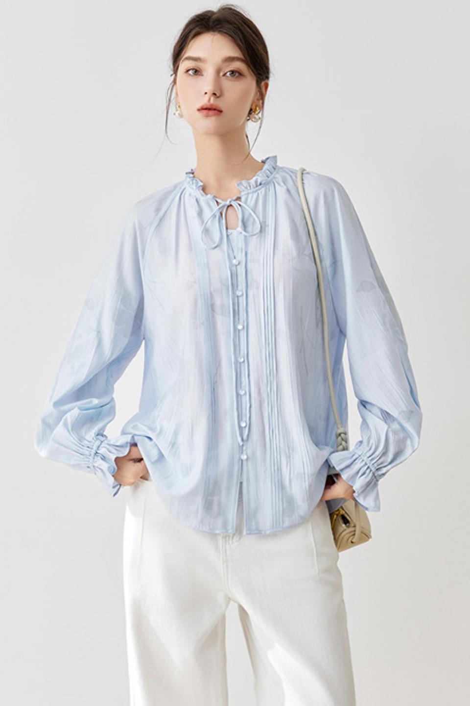 French Bud Collar Blouse Shirt – UrbanSheek