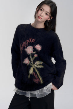 Soft Oversized Rose Sweater – UrbanSheek