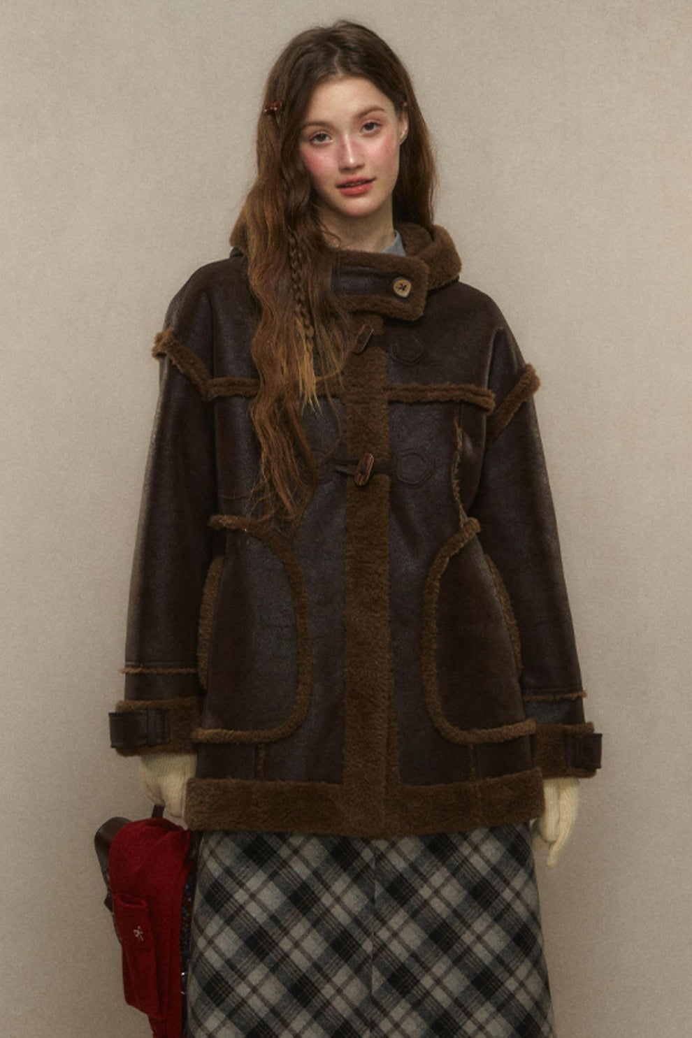 Brown Hooded Lambswool Jacket With Horn Buttons – UrbanSheek