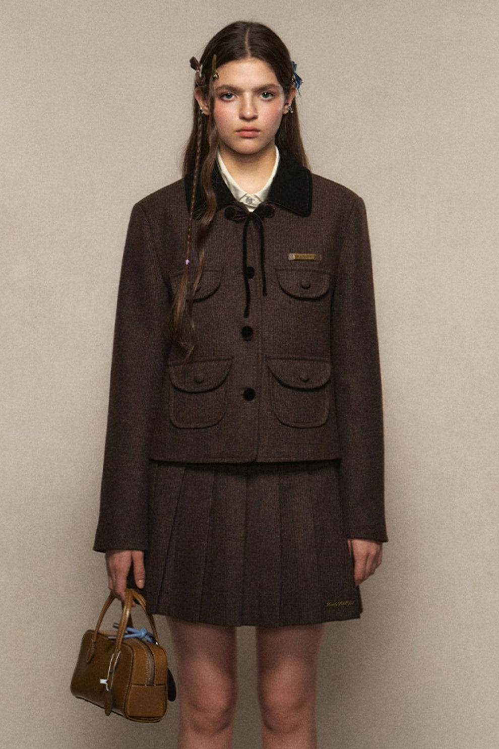 Coffee Color Wool College Blazer Set-Up – UrbanSheek
