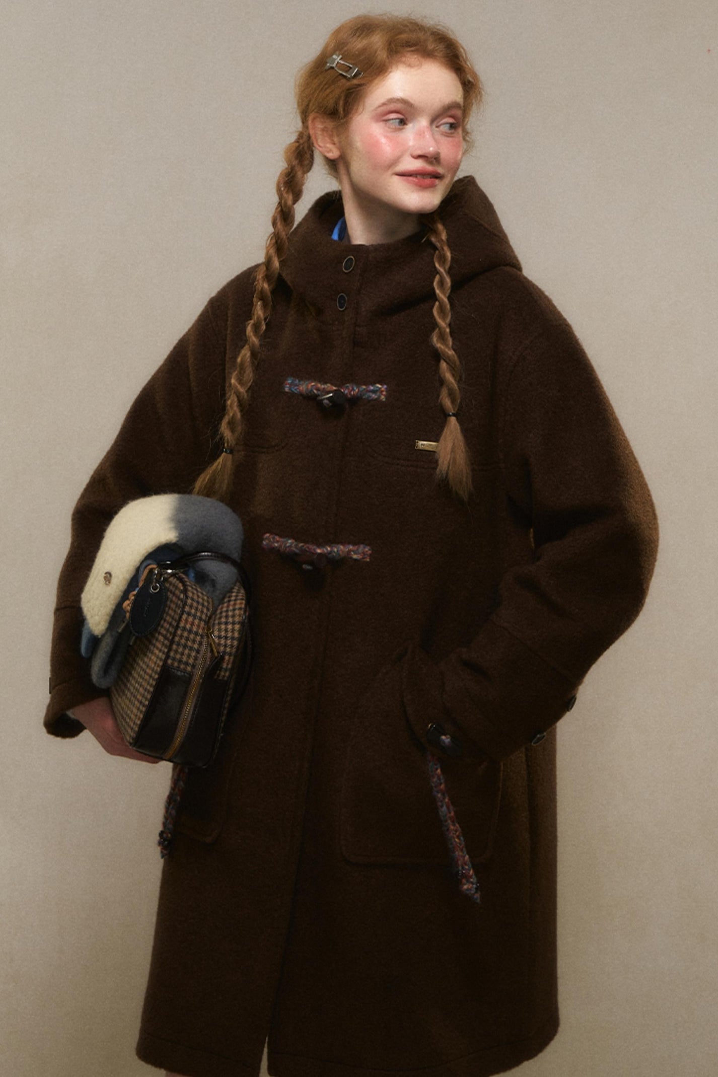 Mid-Length Varsity Style Wool Coat – UrbanSheek