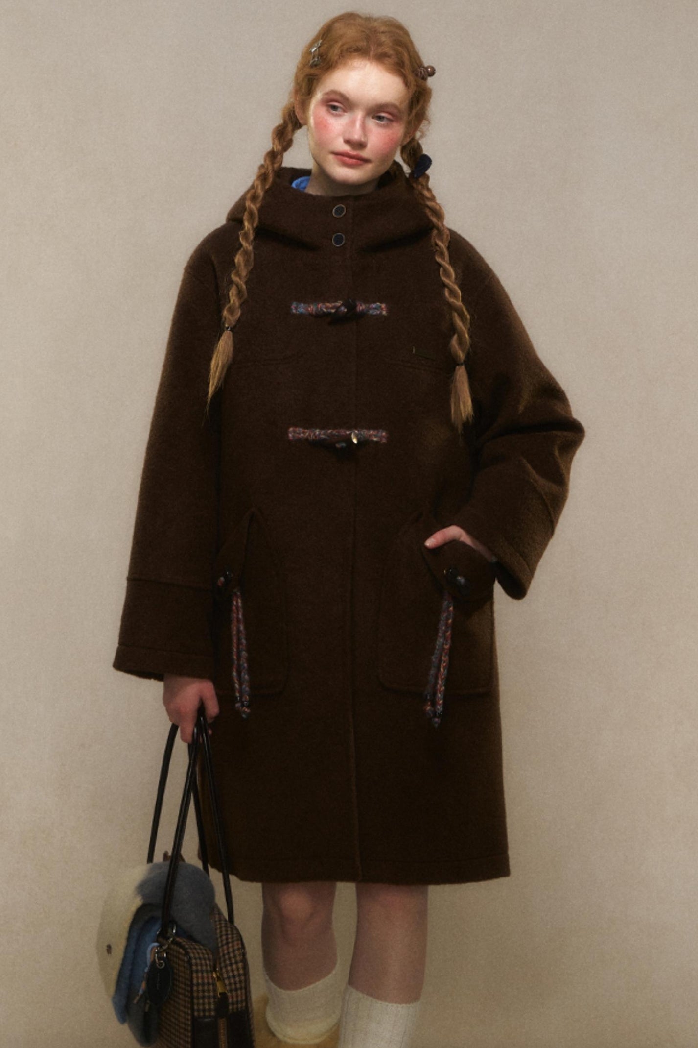 Mid-Length Varsity Style Wool Coat – UrbanSheek