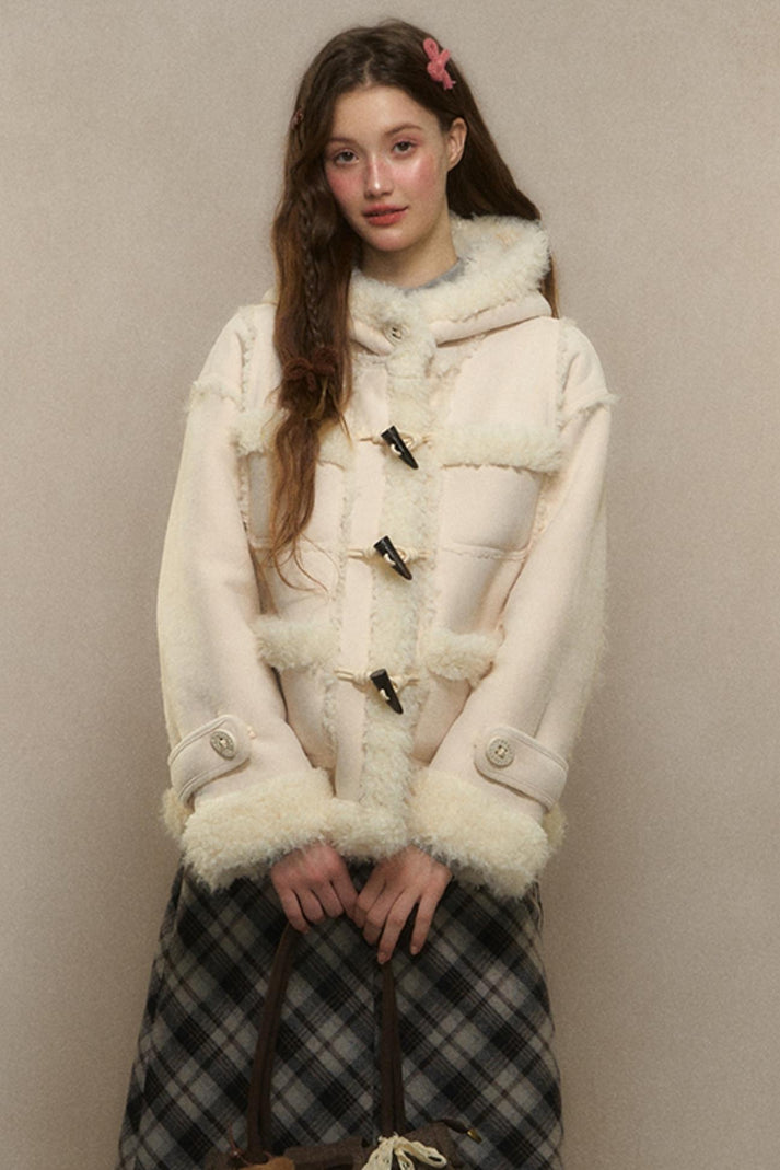 Hooded Suede Lambswool Fur Jacket – UrbanSheek