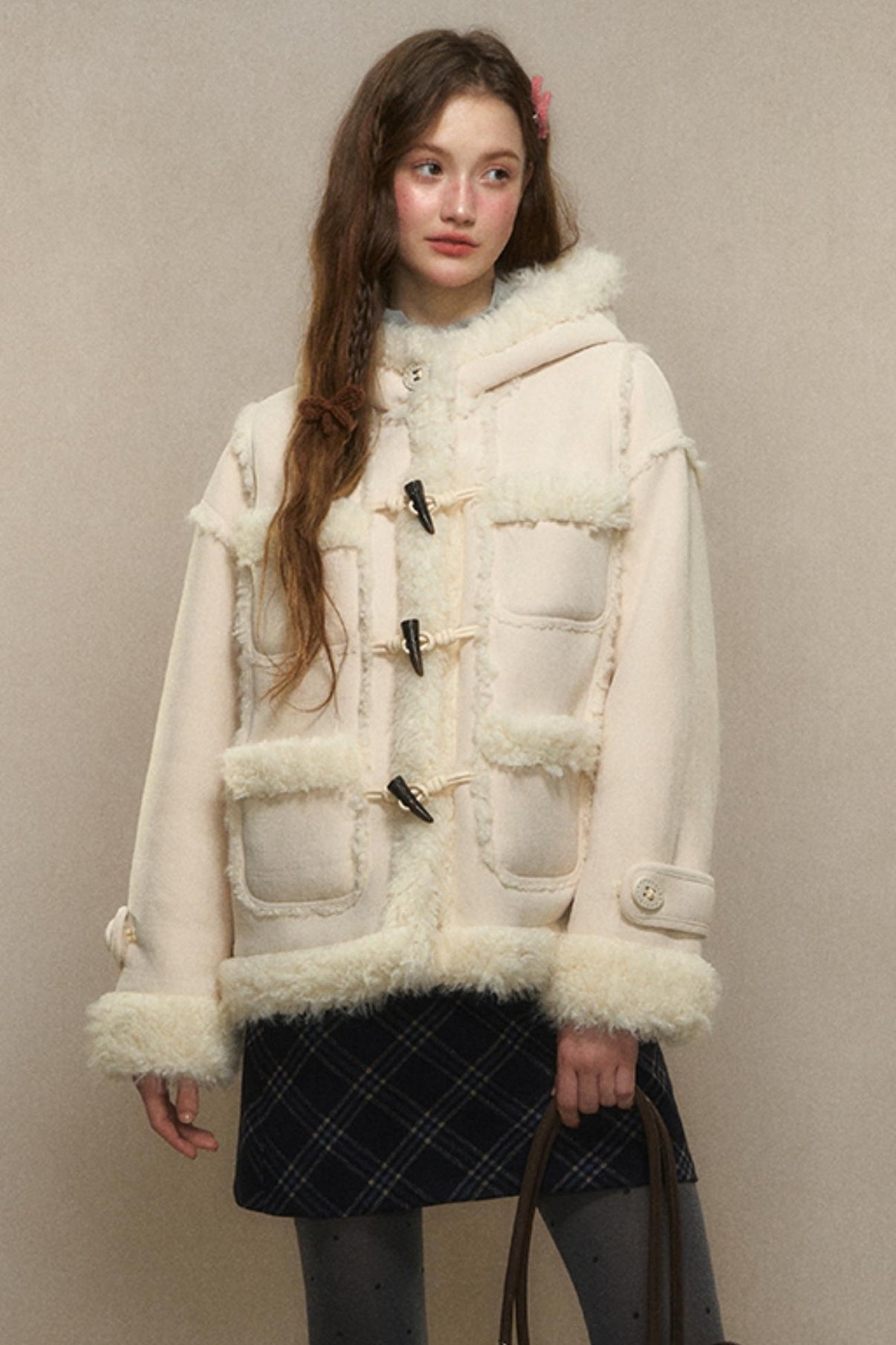 Hooded Suede Lambswool Fur Jacket – UrbanSheek
