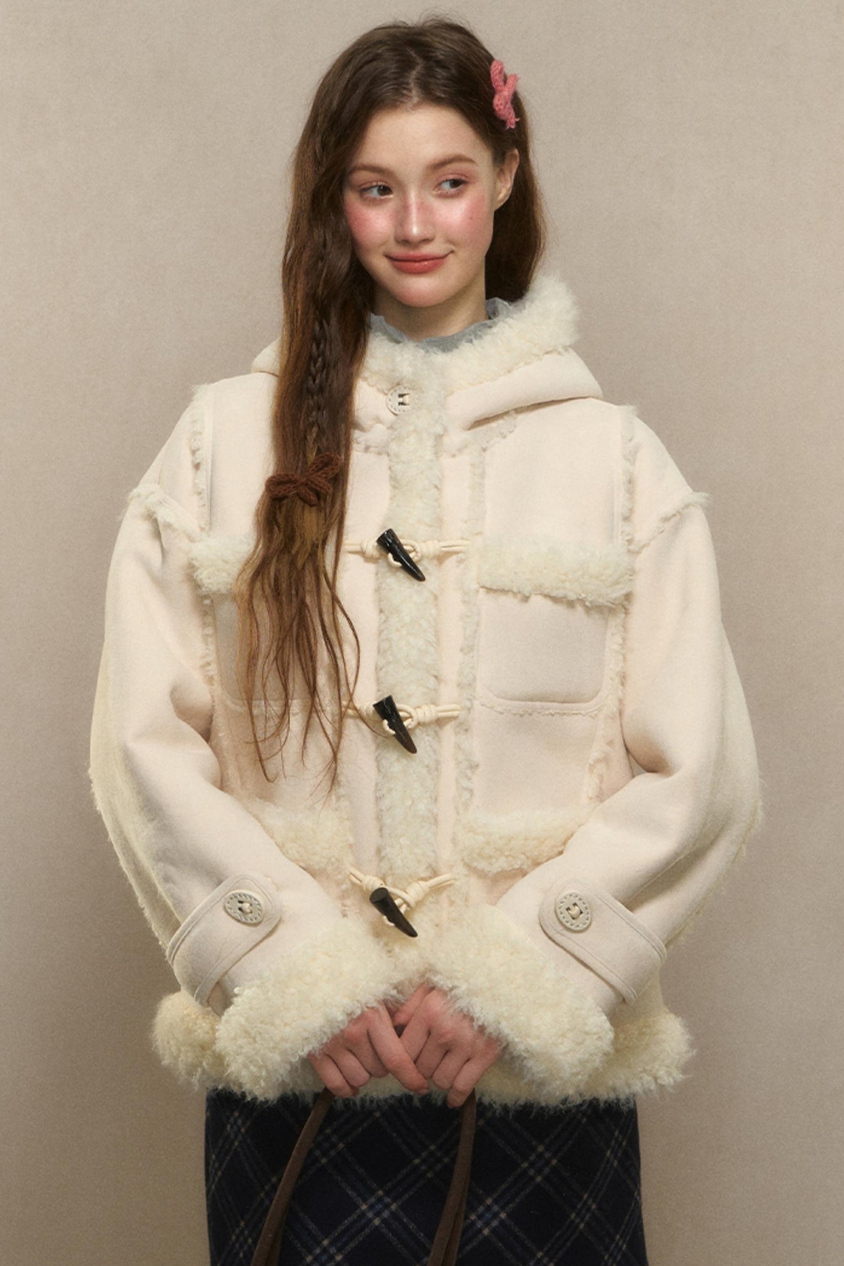Hooded Suede Lambswool Fur Jacket – UrbanSheek
