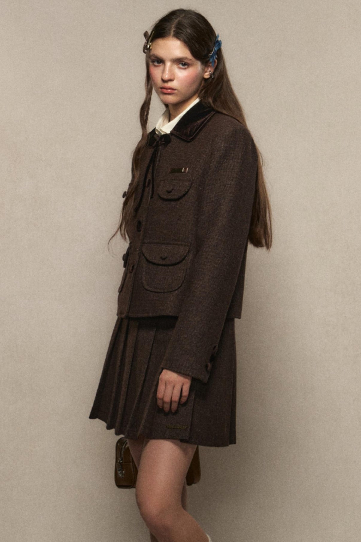 Coffee Color Wool College Blazer Set-Up – UrbanSheek