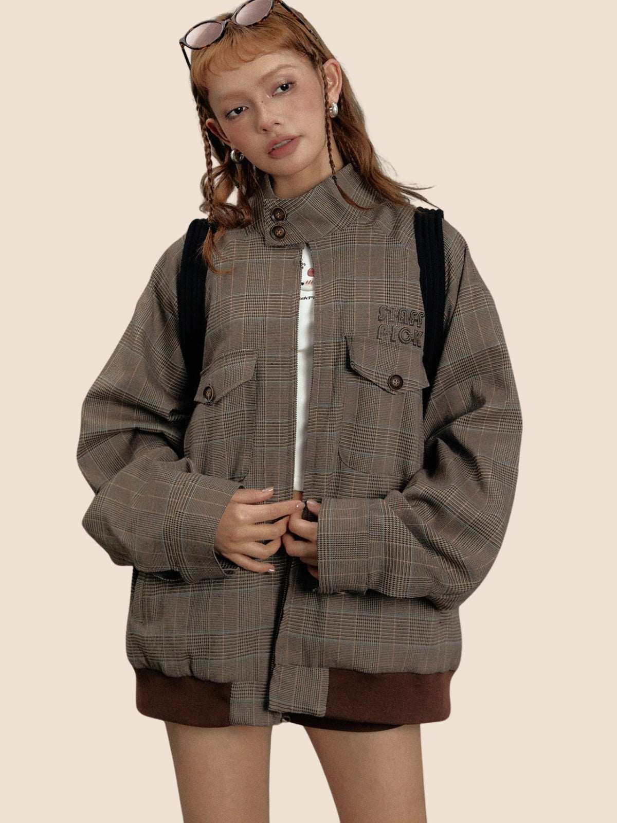 Versatile Retro Checked Jacket – UrbanSheek