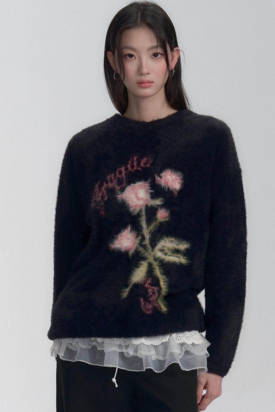 Soft Oversized Rose Sweater – UrbanSheek