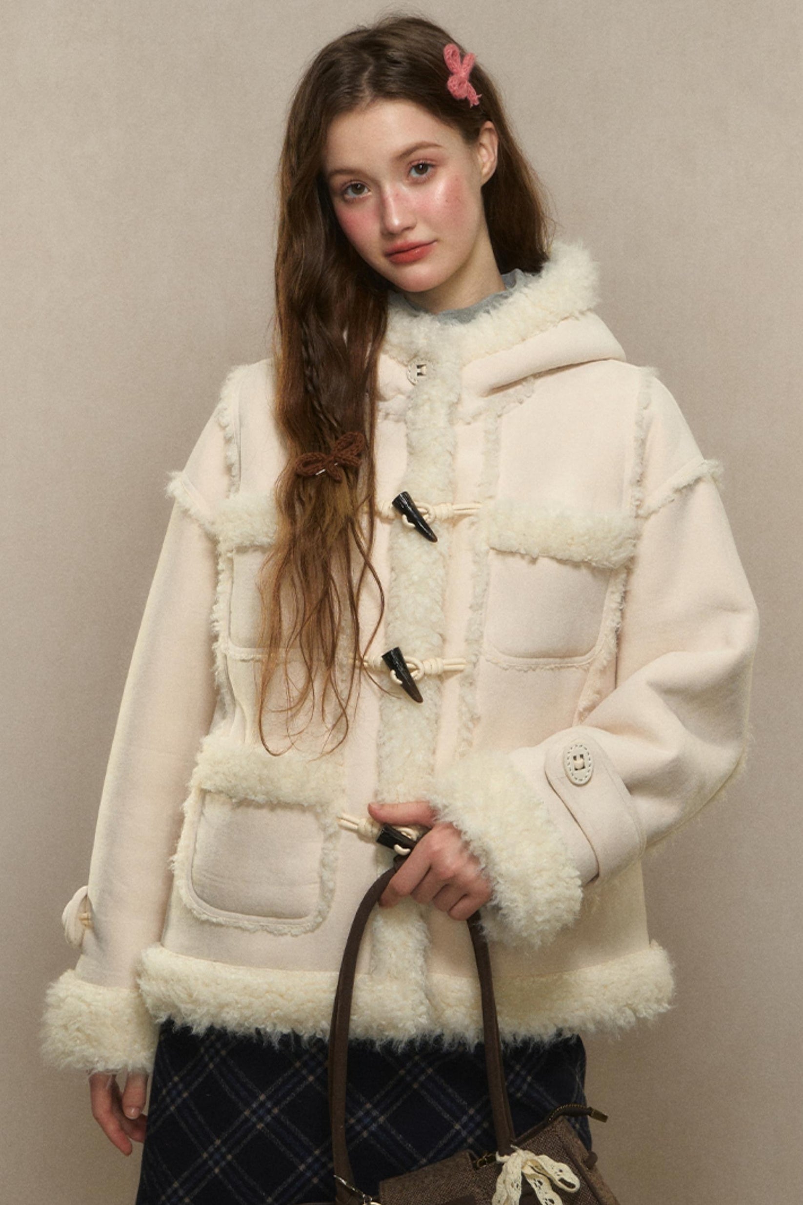 Hooded Suede Lambswool Fur Jacket – UrbanSheek