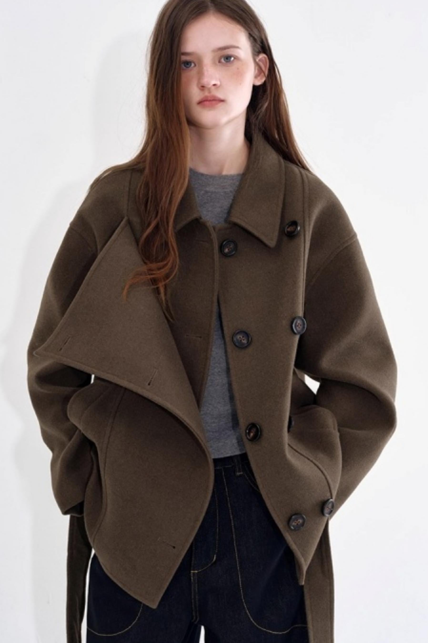 Woolen Double Placket Coat – UrbanSheek