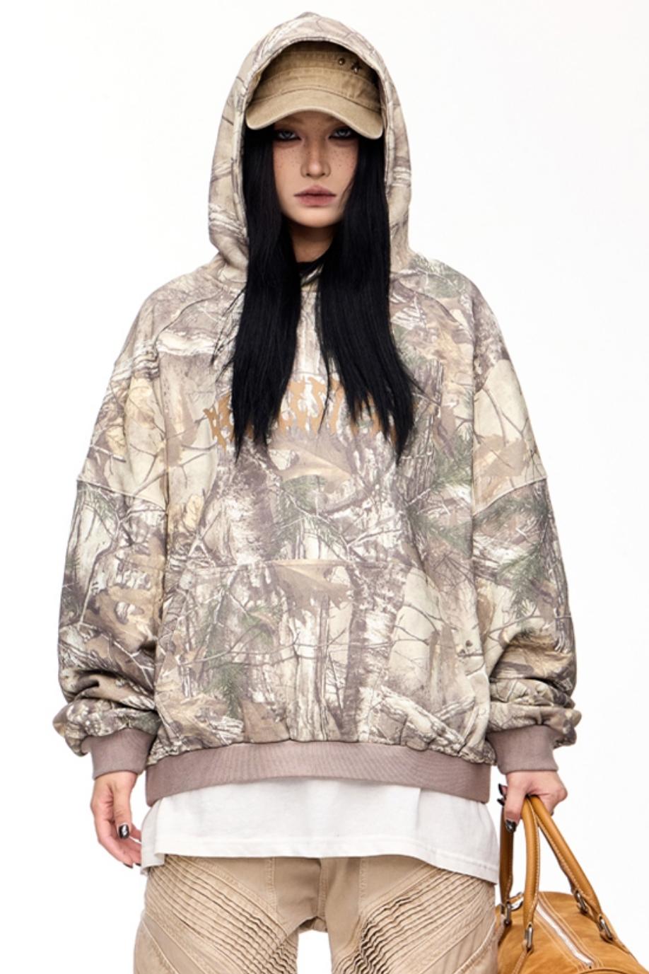 Distressed Camouflage Hooded Sweatshirt – UrbanSheek