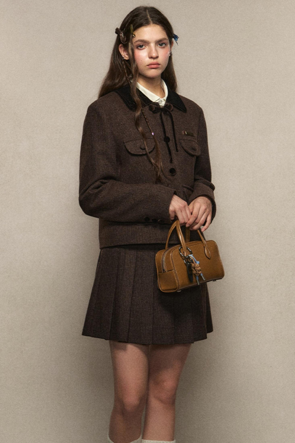 Coffee Color Wool College Blazer Set-Up – UrbanSheek