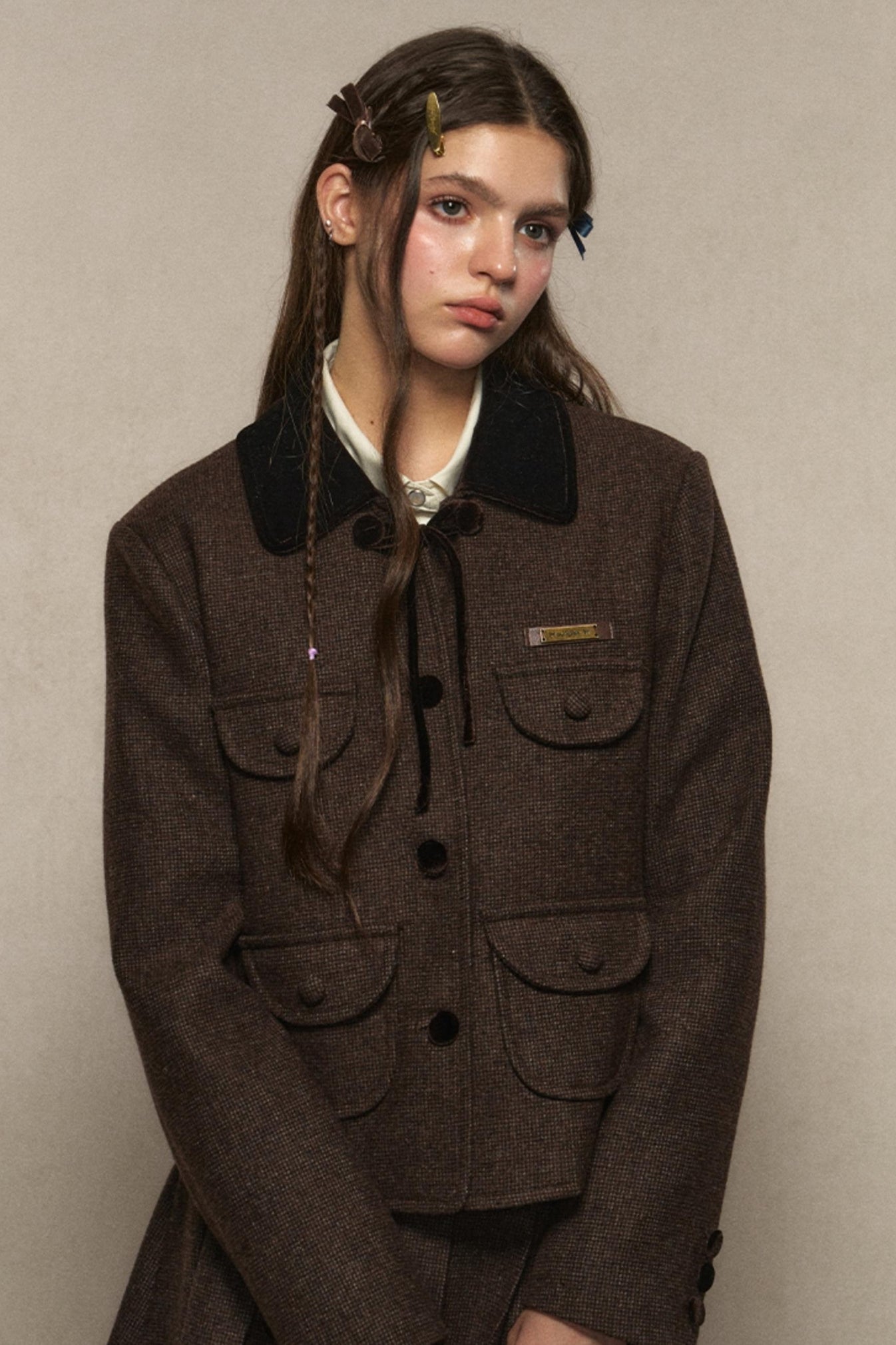 Coffee Color Wool College Blazer Set-Up – UrbanSheek
