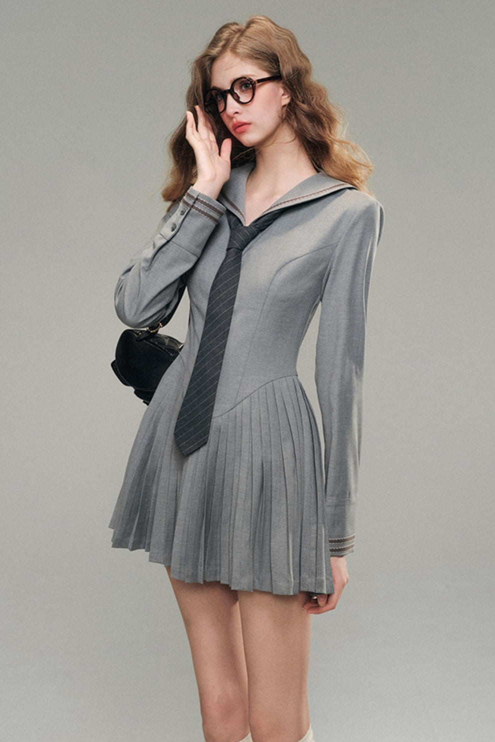 College Pleated Vintage Dress – UrbanSheek