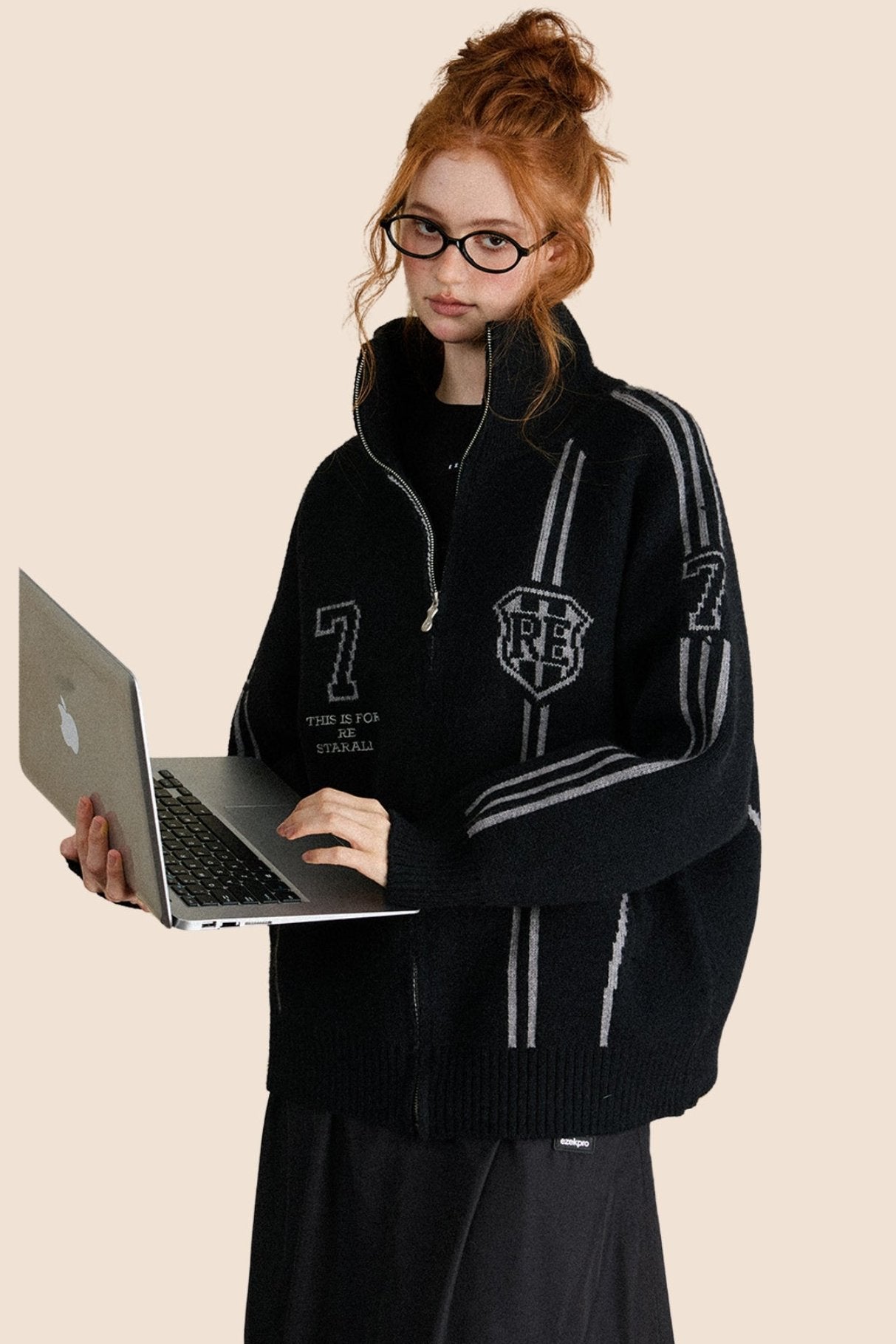 Street Style Black Knitted Cardigan – UrbanSheek