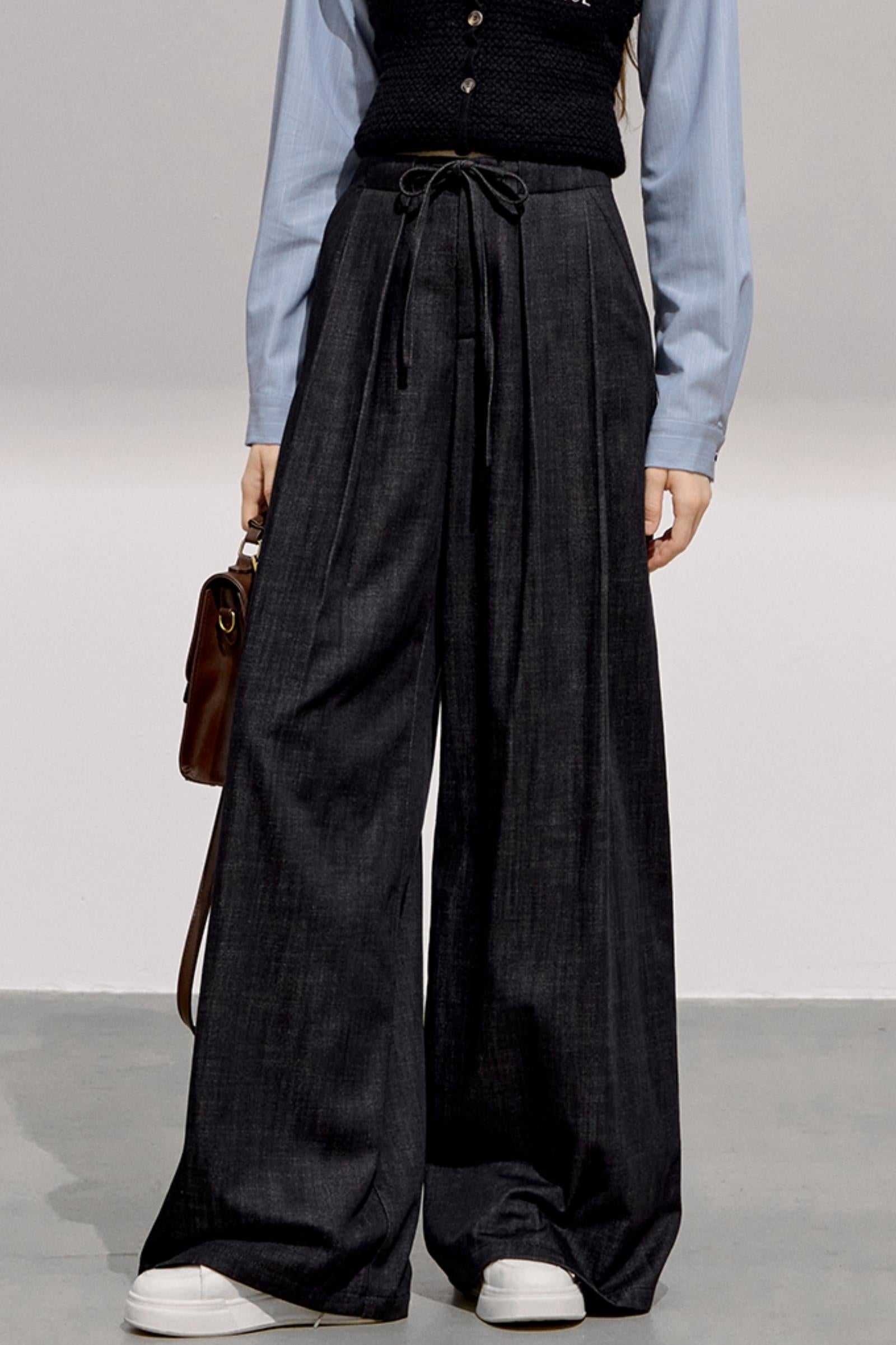 Cool Commuter Denim Wide-Leg Pants – UrbanSheek