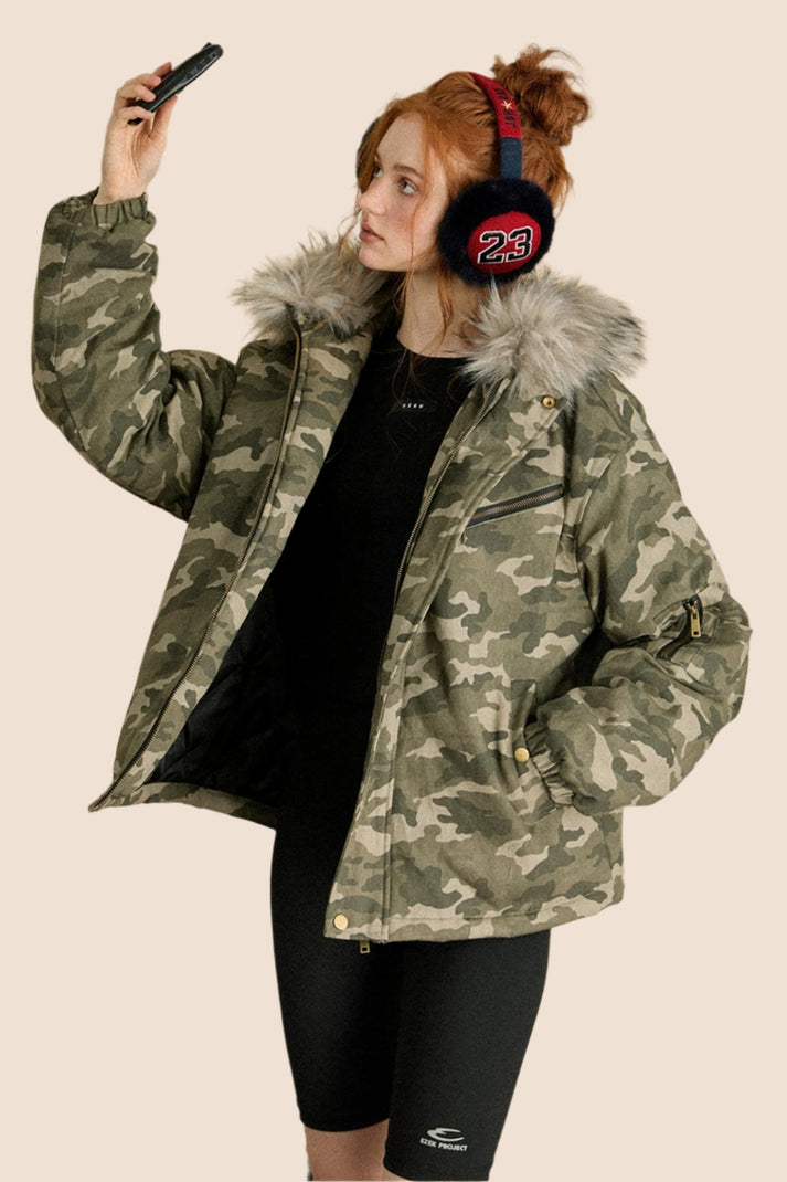 Retro Camouflage Hooded Cotton Jacket – UrbanSheek