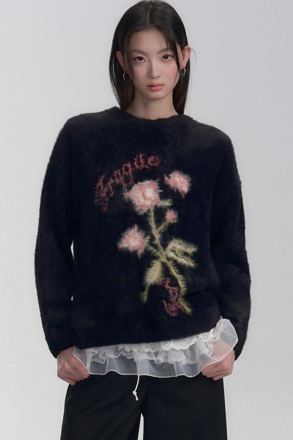 Soft Oversized Rose Sweater – UrbanSheek