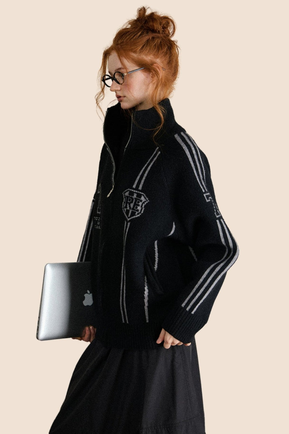 Street Style Black Knitted Cardigan – UrbanSheek