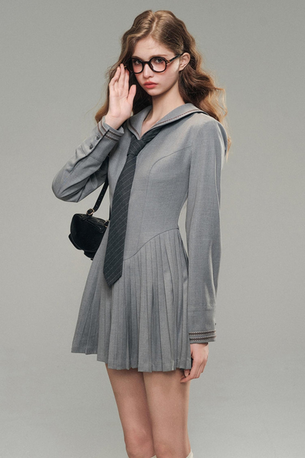 College Pleated Vintage Dress – UrbanSheek