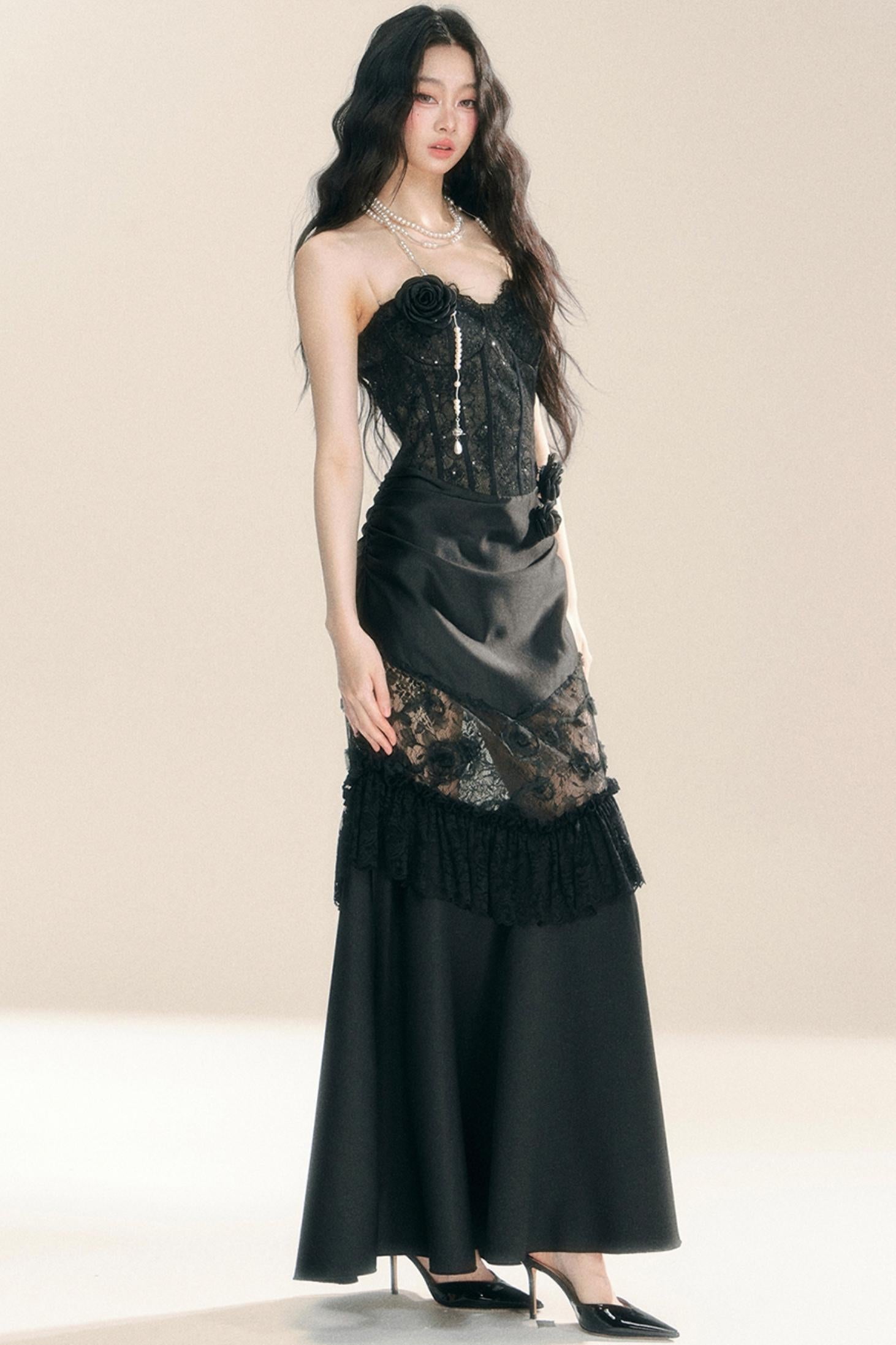 French Lace One-Shoulder Dress – UrbanSheek