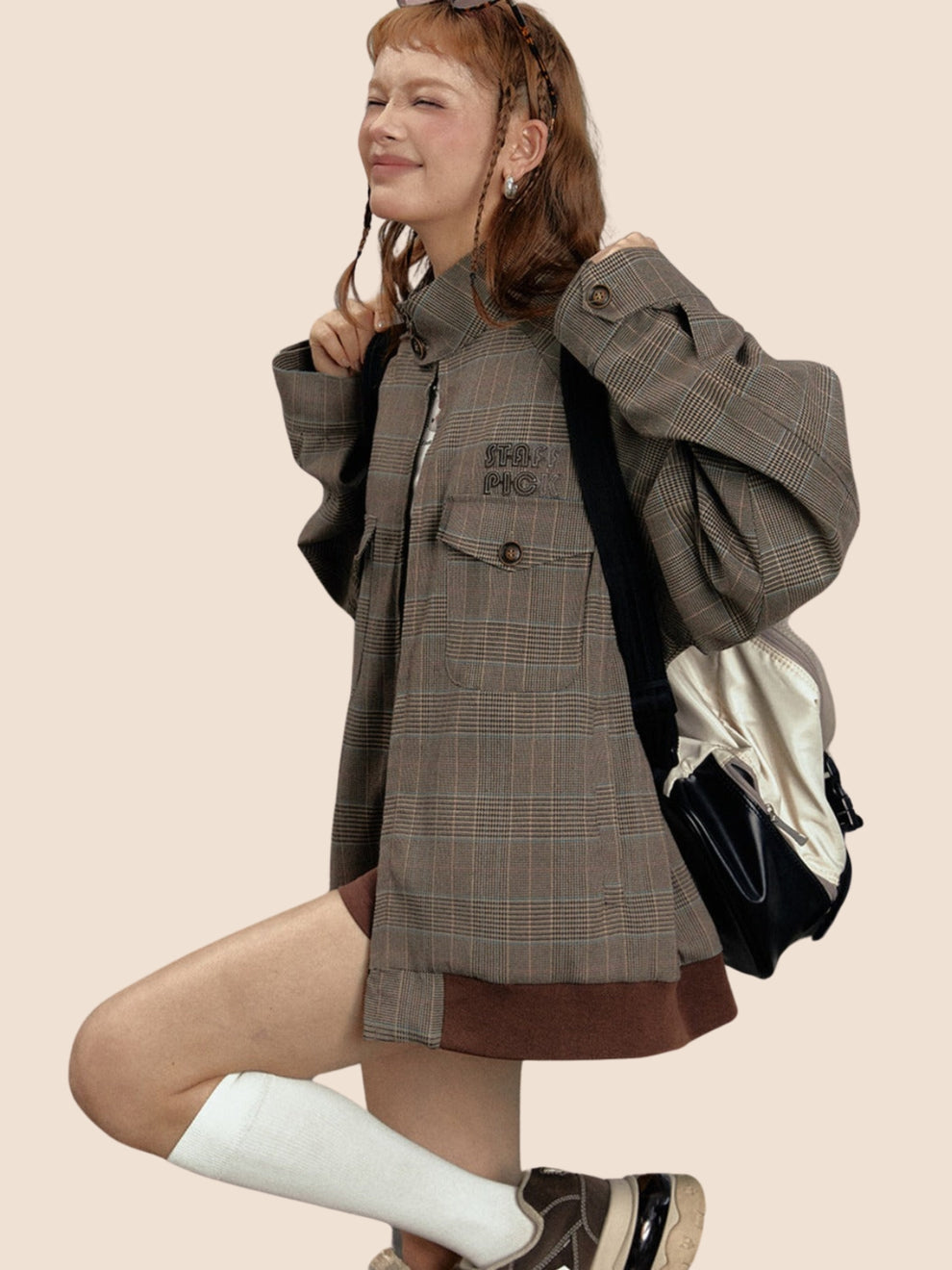Versatile Retro Checked Jacket – UrbanSheek