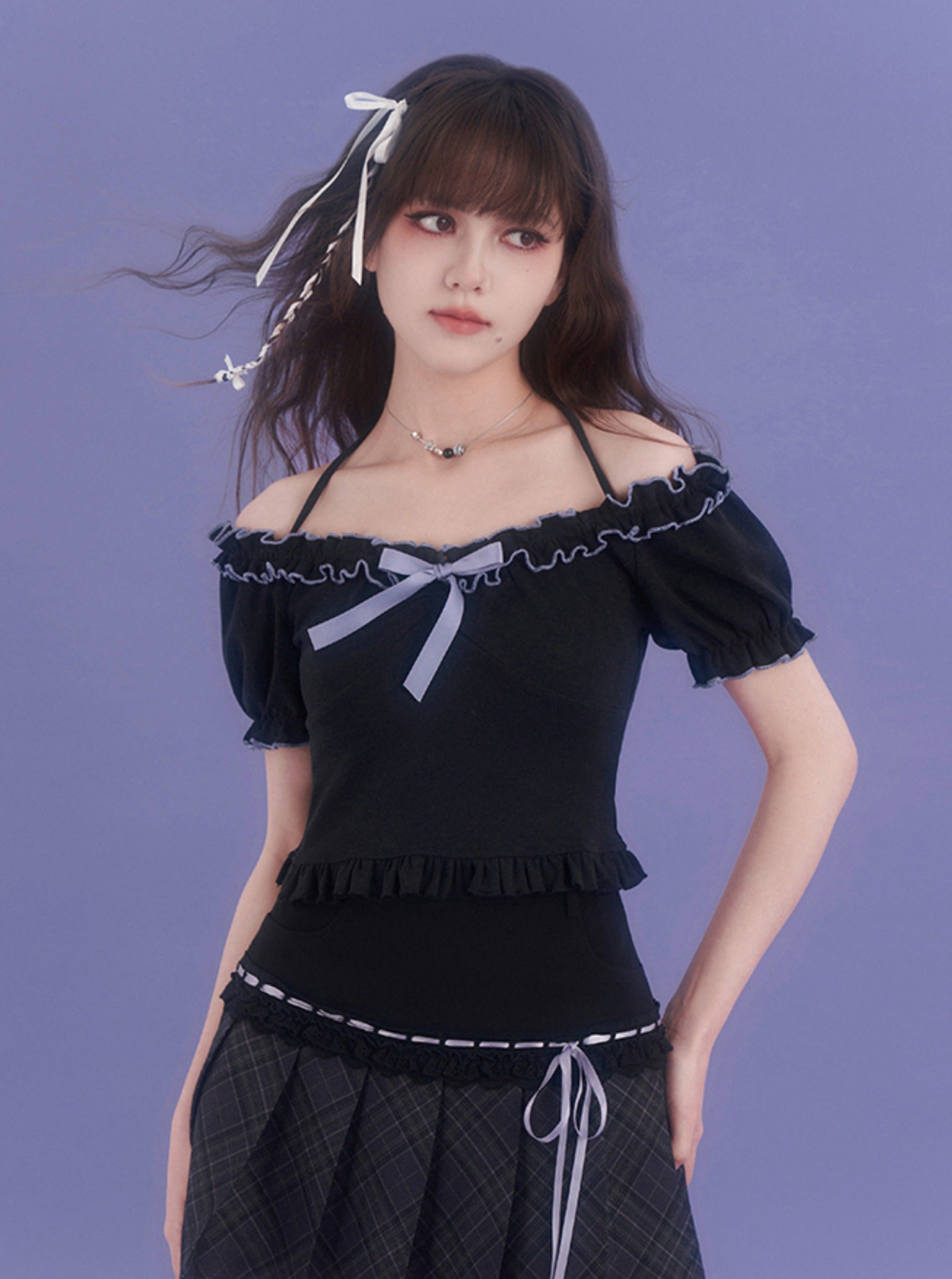Black Halter Collar Slimming Top – UrbanSheek