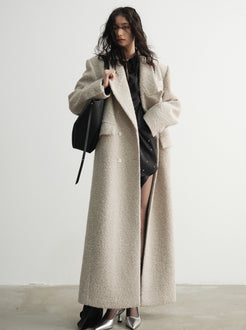 Grainy texture woolen long coat – UrbanSheek