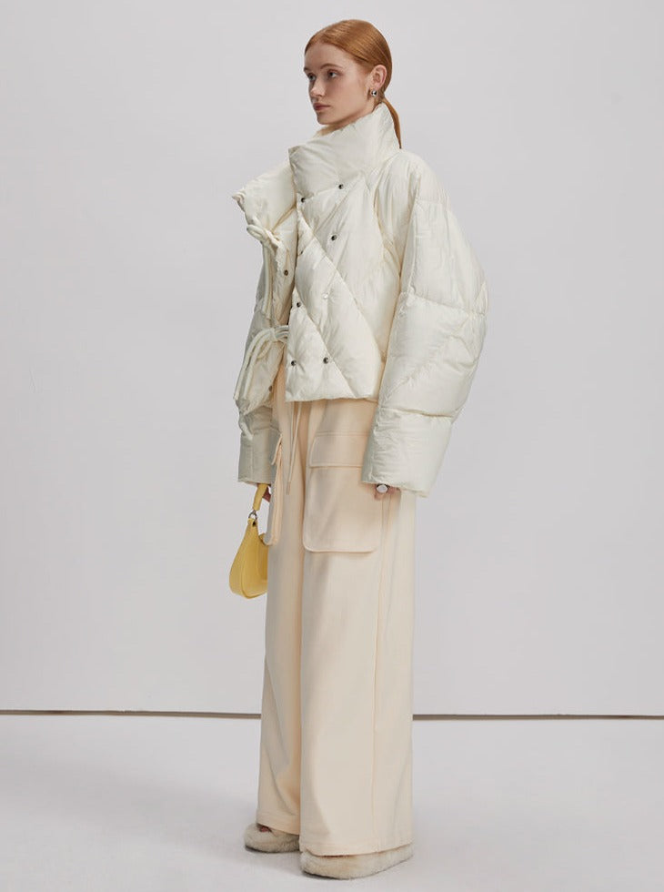 Short stand-up collar down jacket – UrbanSheek