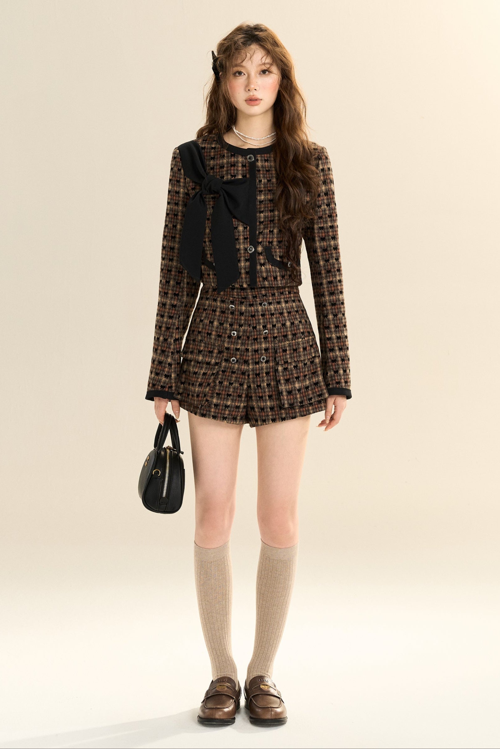 Caramel Cocoa Bow Check Set-Up – UrbanSheek