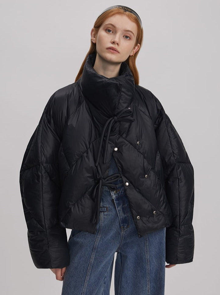 Short stand-up collar down jacket – UrbanSheek
