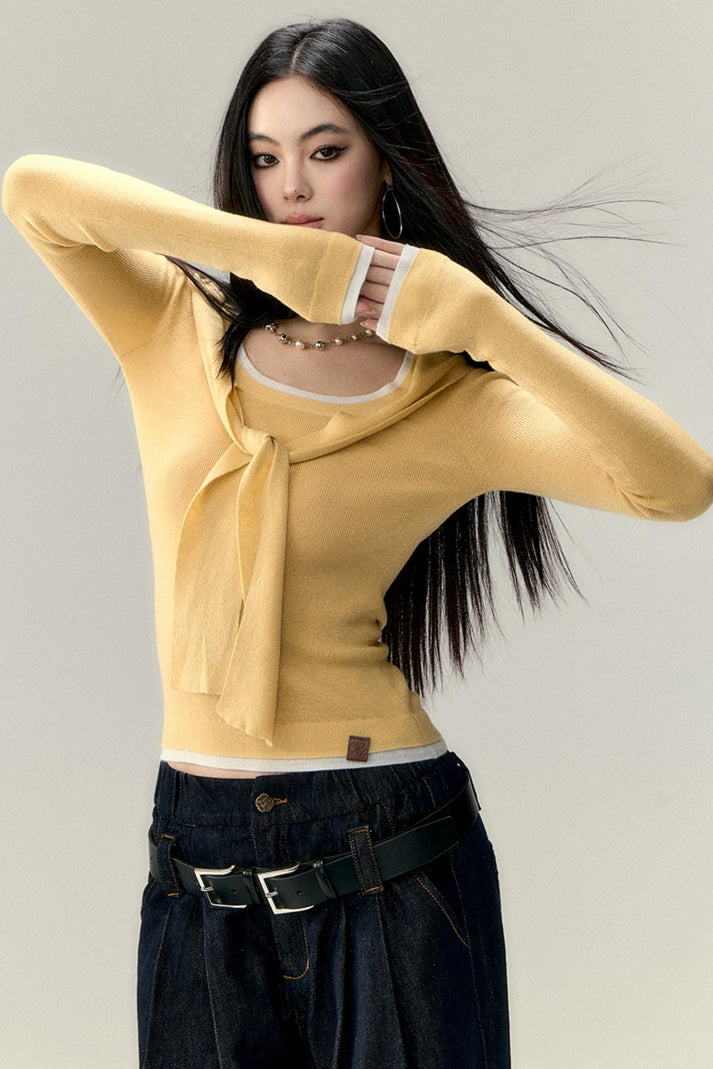Straight Shoulder Knit Top – UrbanSheek