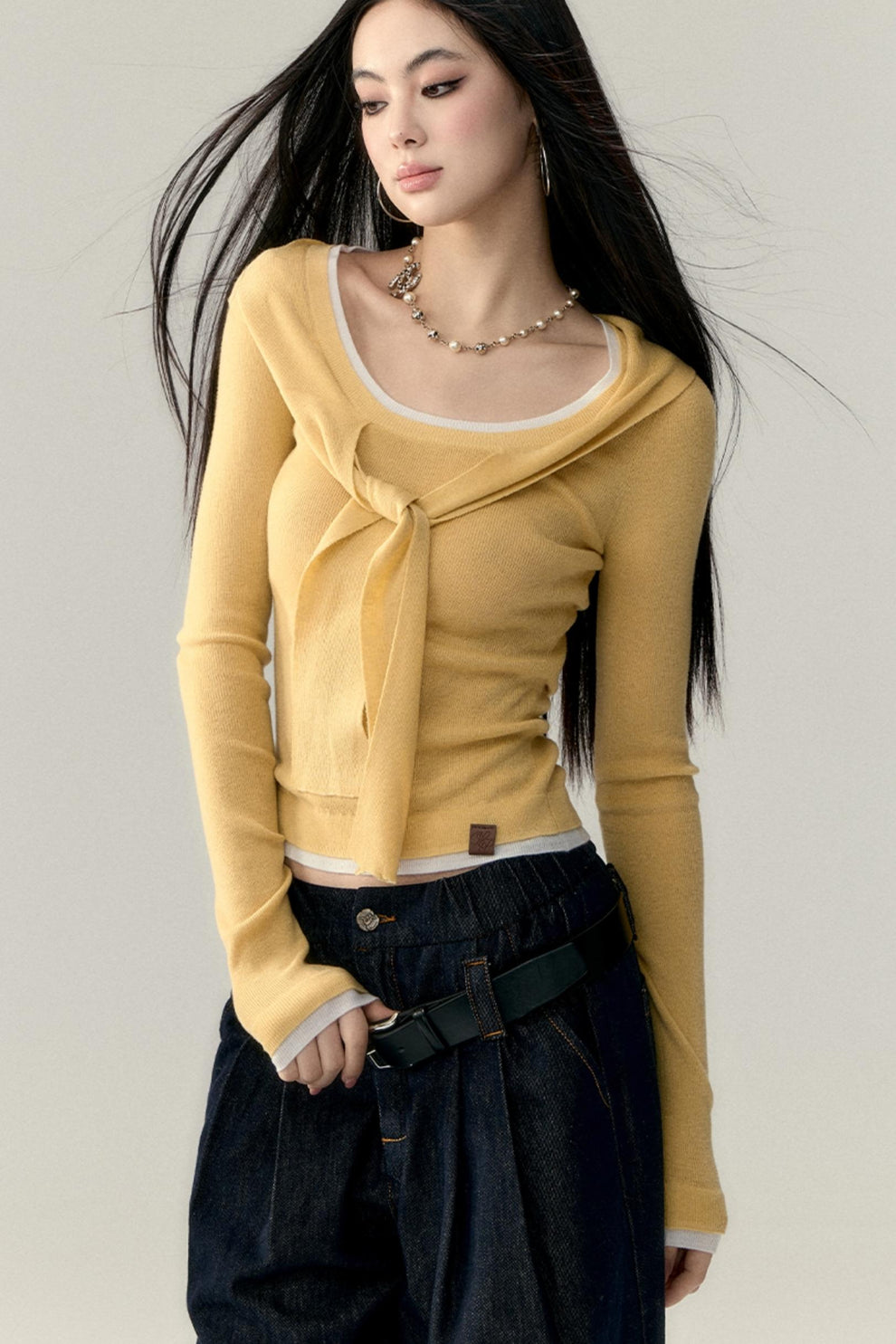 Straight Shoulder Knit Top – UrbanSheek