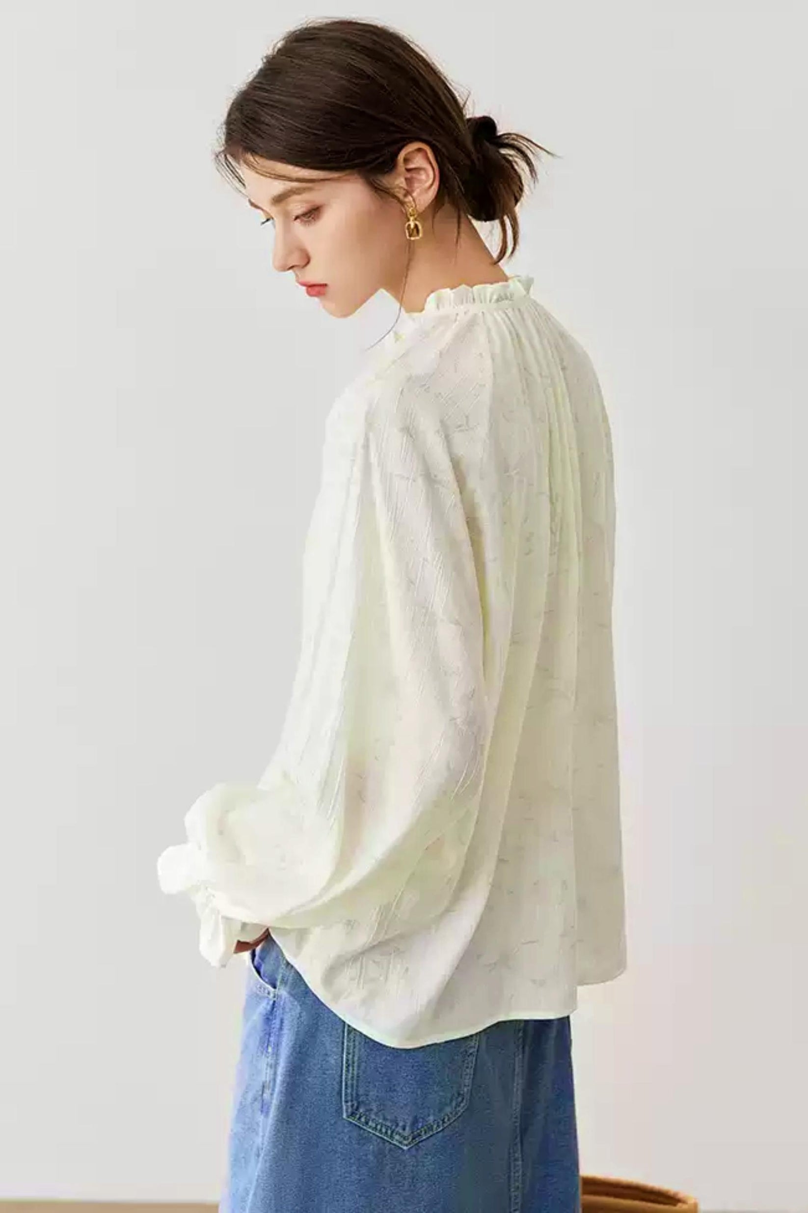 French Bud Collar Blouse Shirt – UrbanSheek