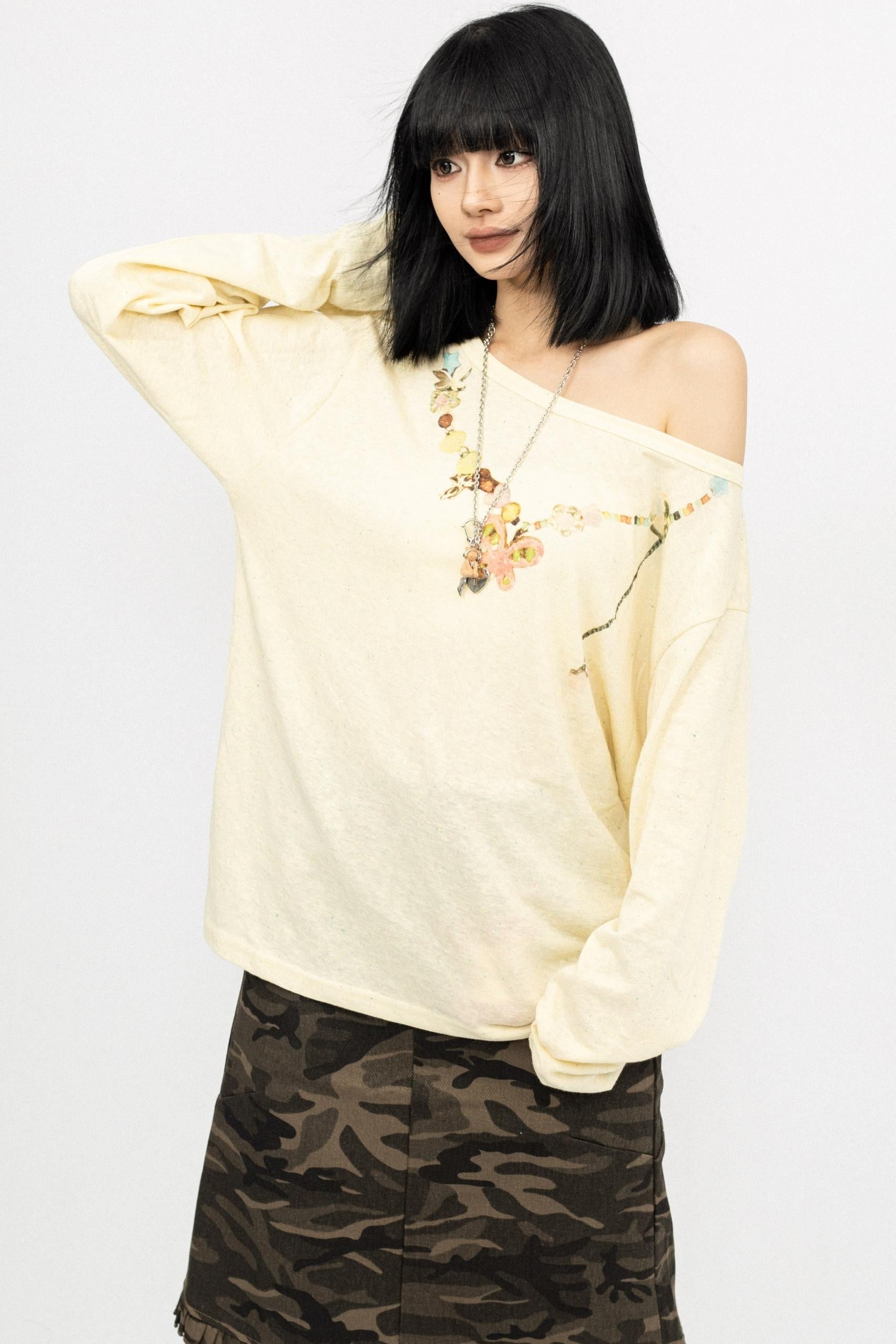 Vintage Diagonal Sleeve Top – UrbanSheek