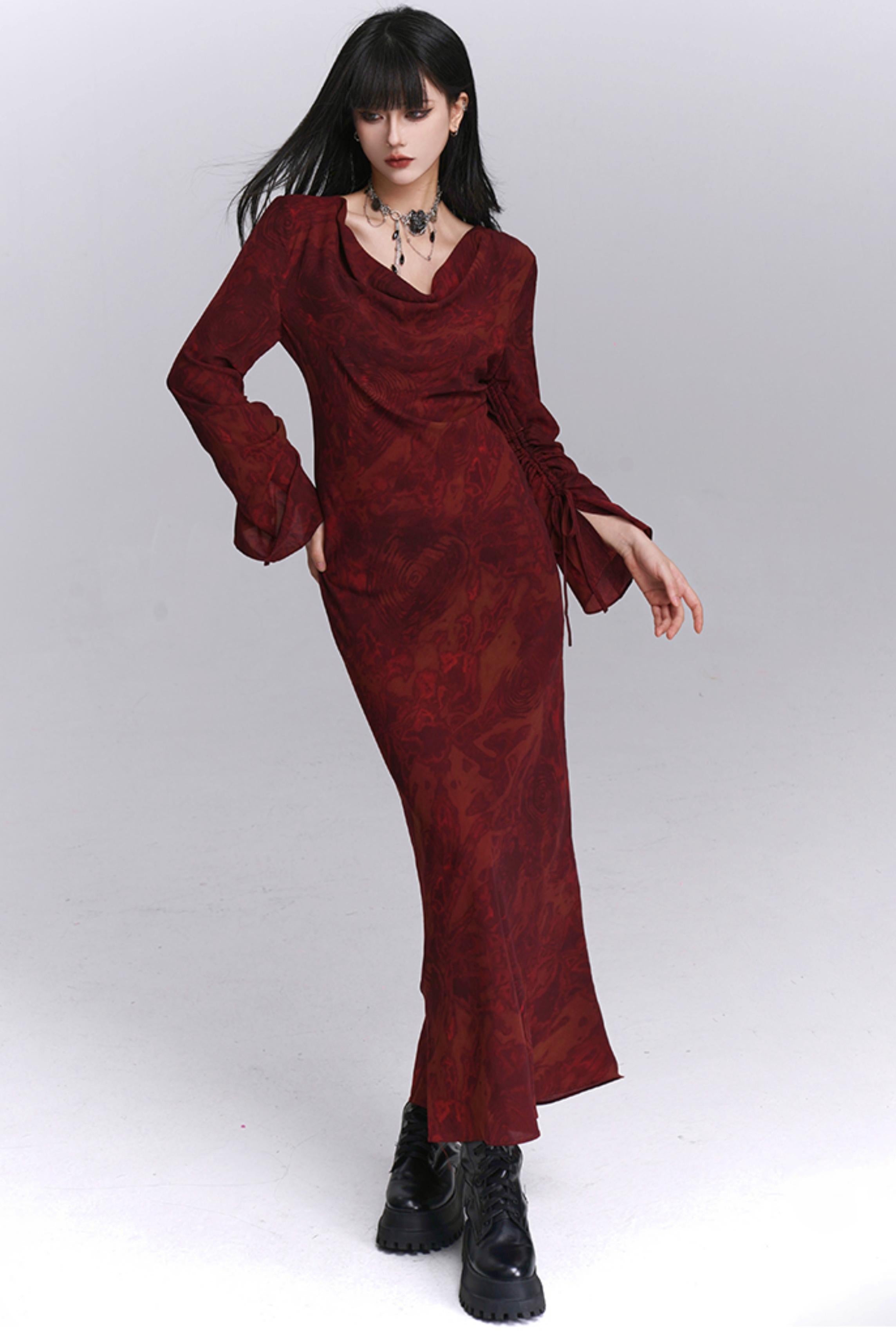 Autumn Red Dress – UrbanSheek