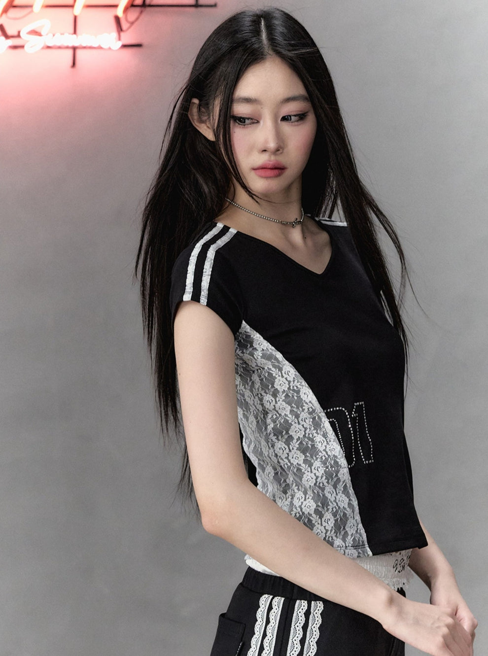 Lace Monogram Print Two-Piece Set-Up – UrbanSheek