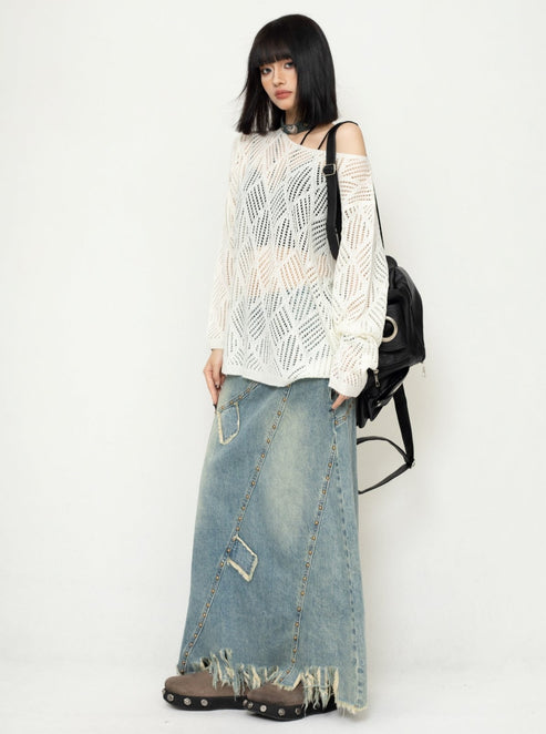Cut-Out Mesh Pullover Knit Top – UrbanSheek