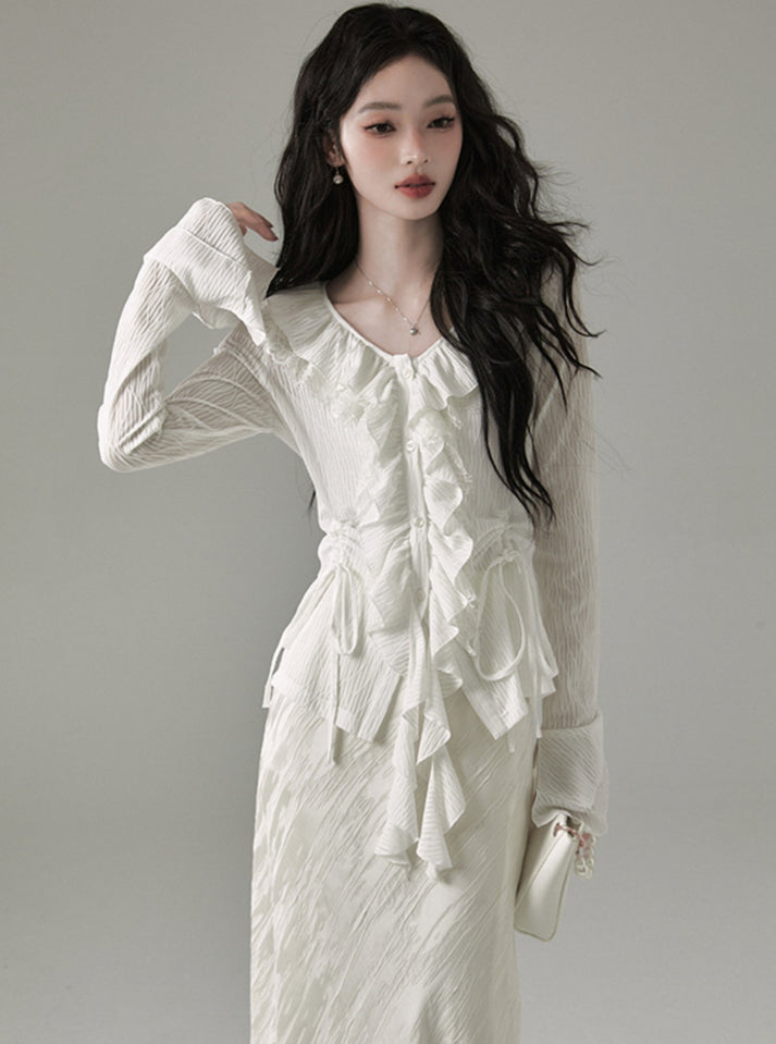 French Retro Ruffled V-Neck Chic Tops – UrbanSheek
