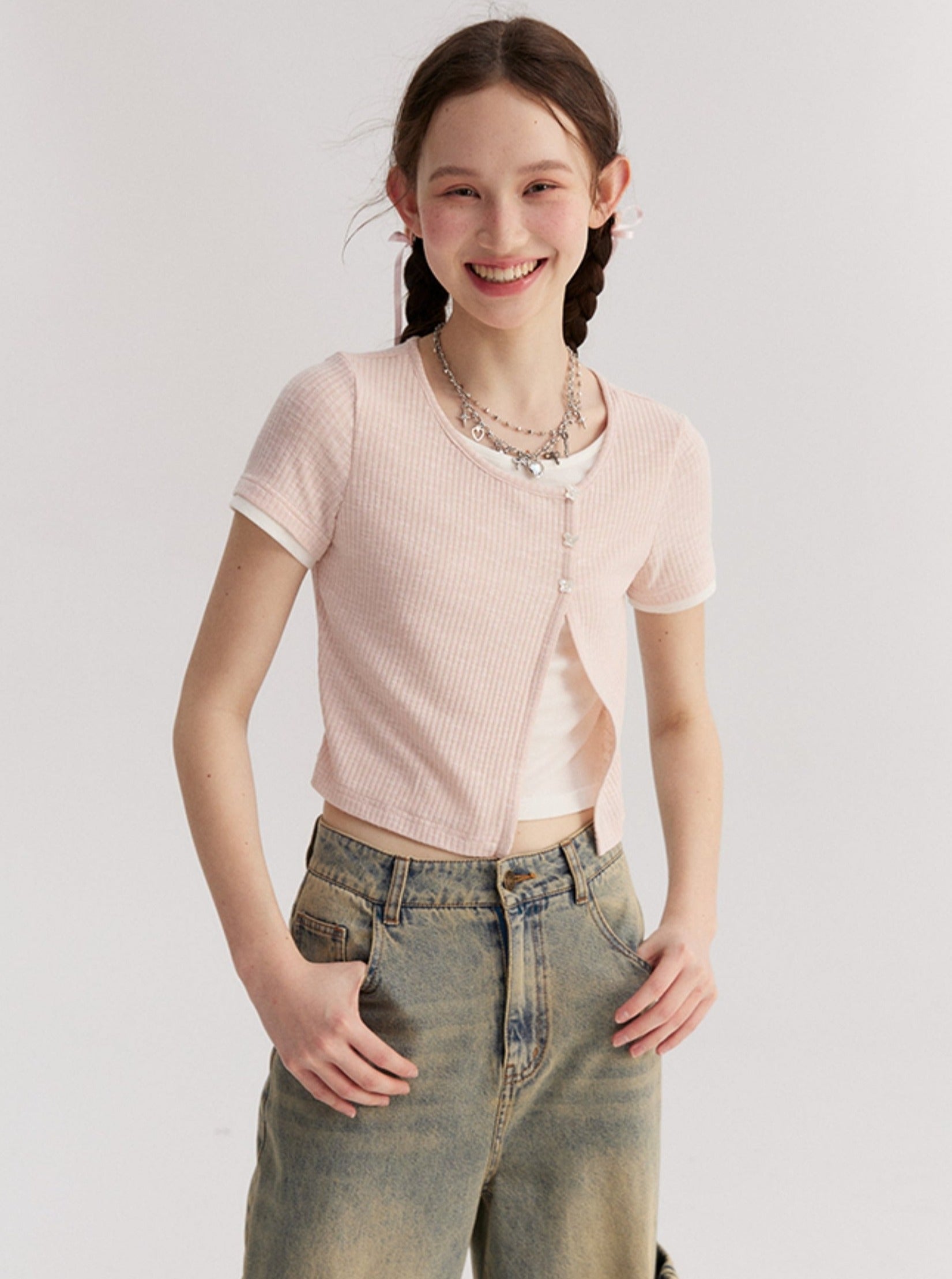 Knitted Layering T-Shirt – UrbanSheek