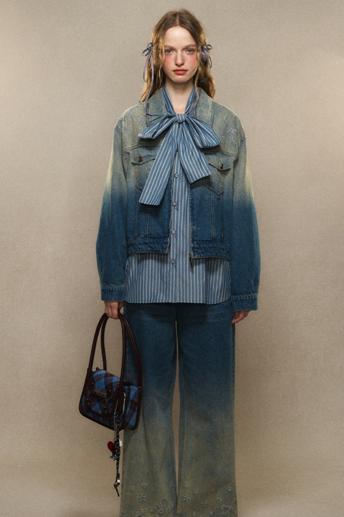 Blue Gradient Denim Jacket Set-Up – UrbanSheek