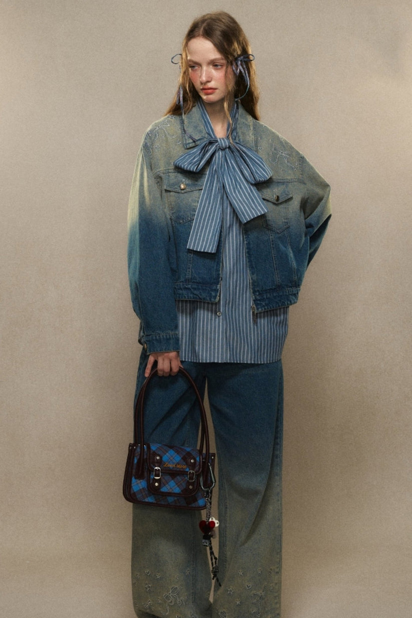 Blue Gradient Denim Jacket Set-Up – UrbanSheek