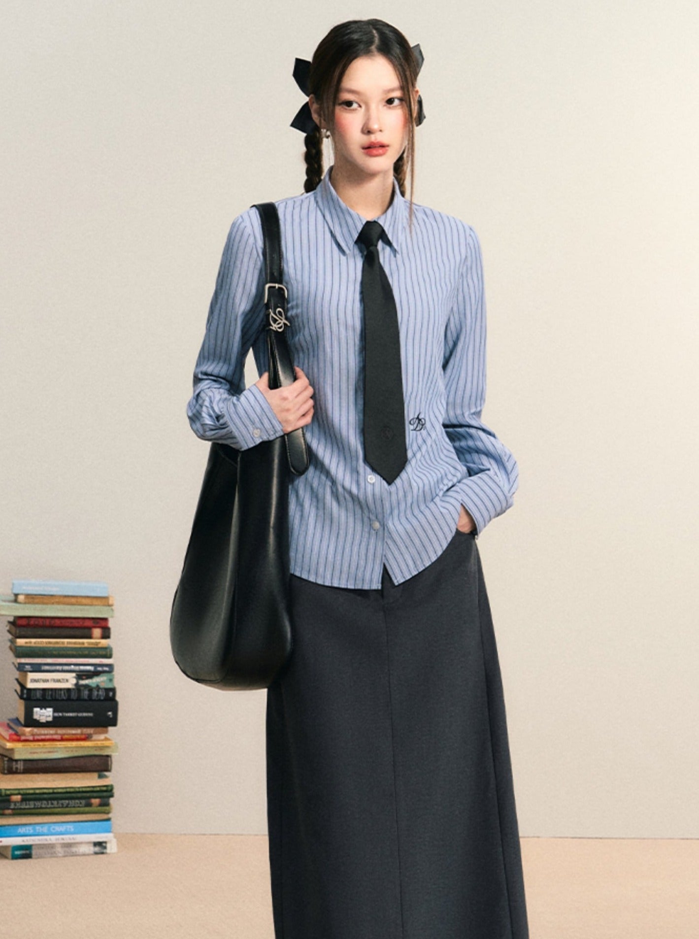 Embroidered Peak Collar College Shirt – UrbanSheek