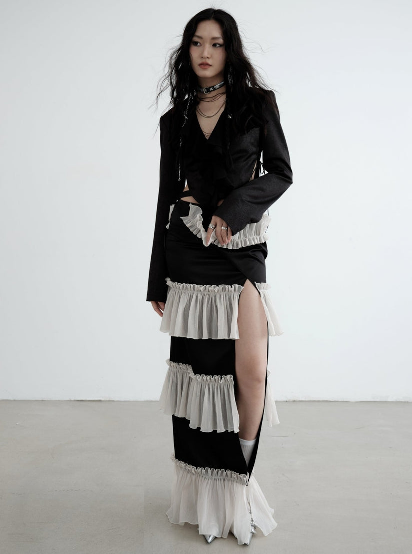 Waistless Pleated Textured Satin Coat – UrbanSheek