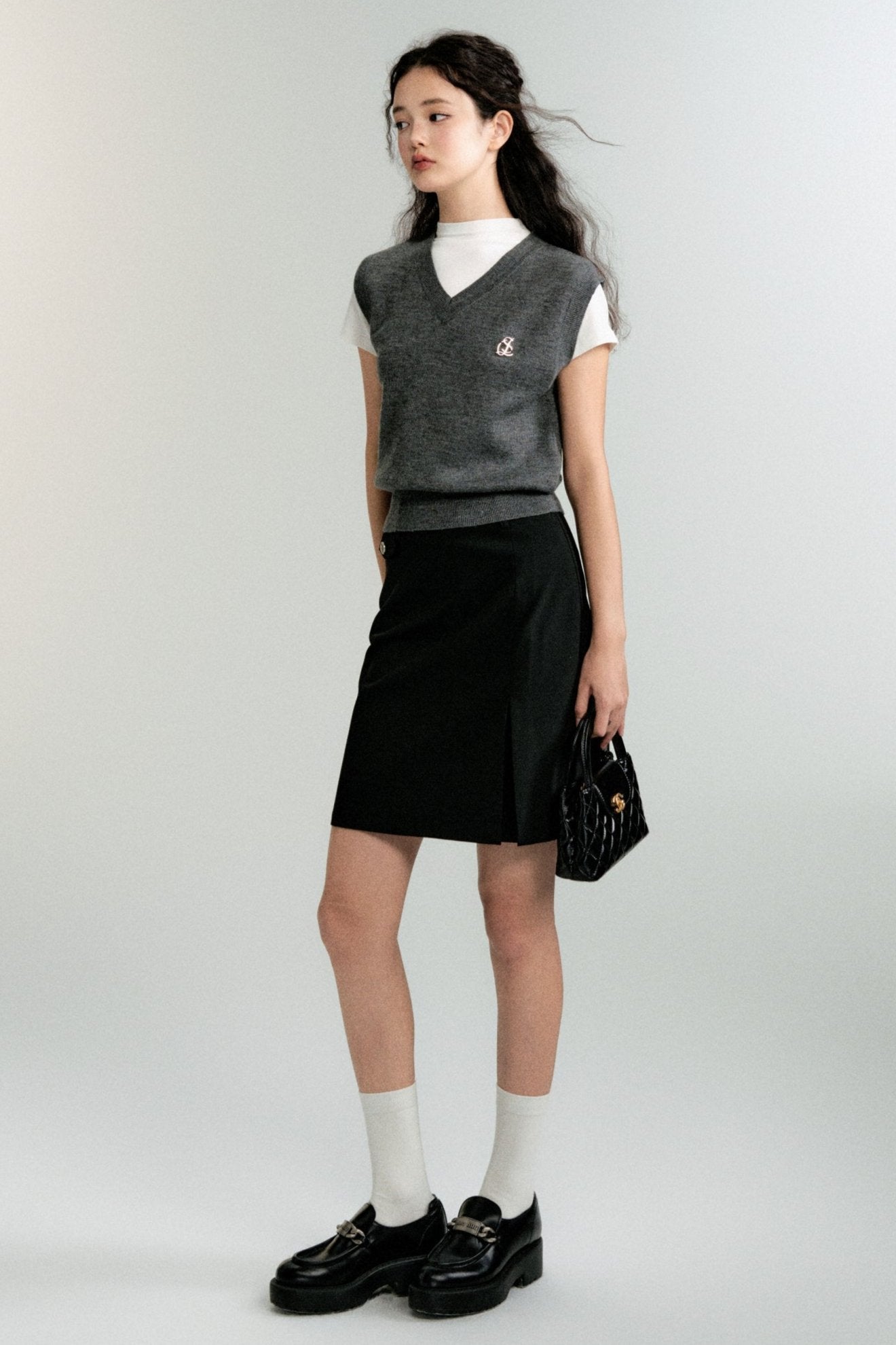 Vintage Preppy V-Neck Wool Knit Vest – UrbanSheek