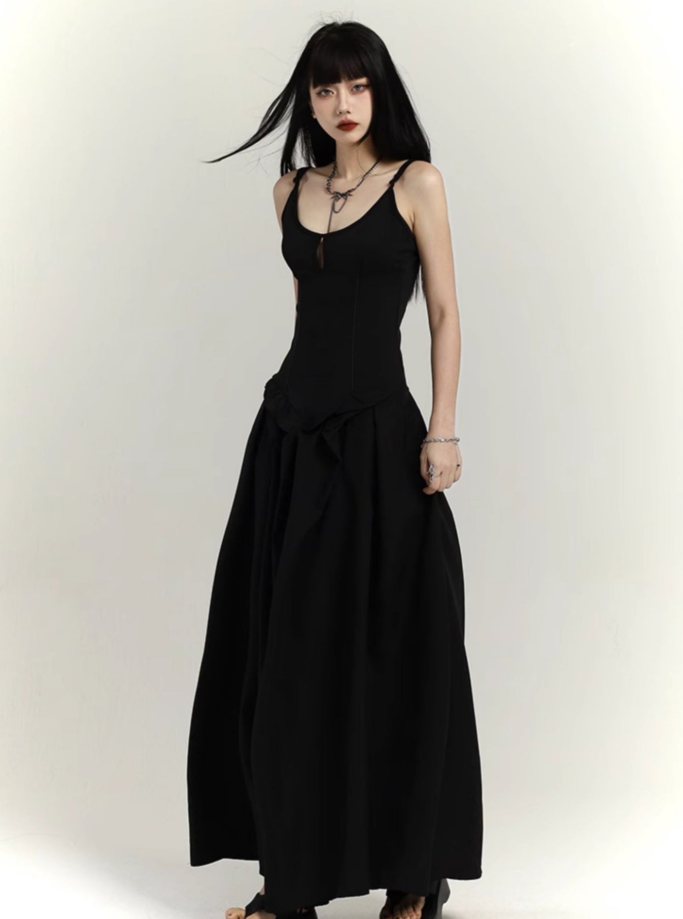 Chinese Black Long Slip Dress – UrbanSheek